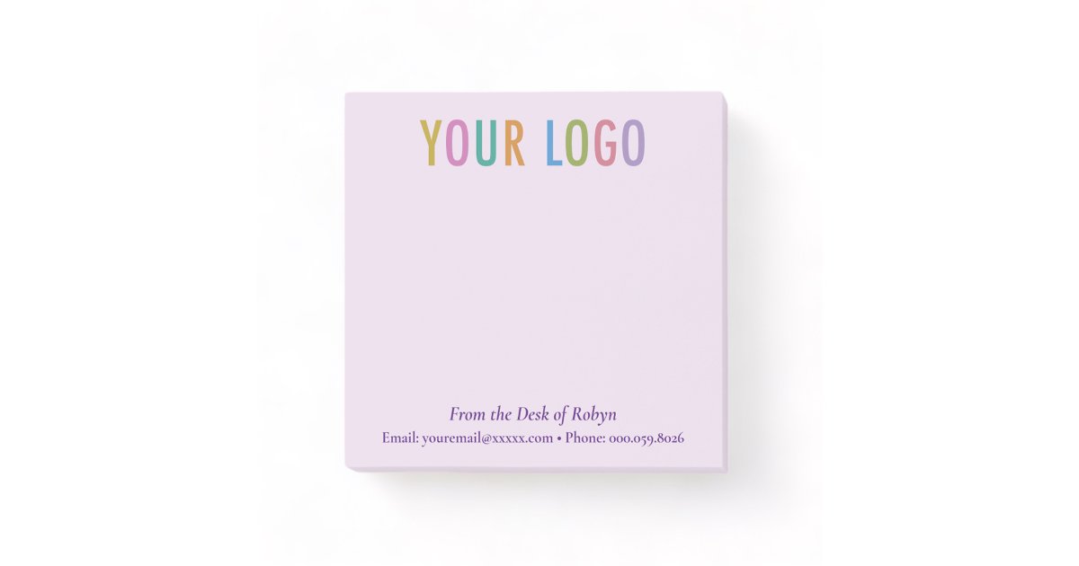 Purple Post-it® Notes Custom Logo From the Desk Of | Zazzle