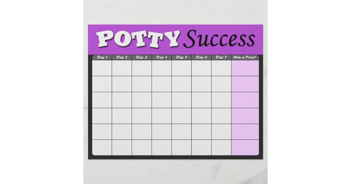 Purple Potty Training Success Charts | Zazzle