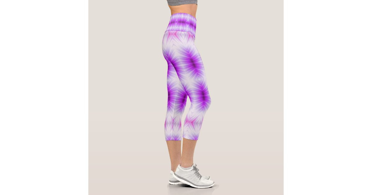 purple pow wow capri leggings | Zazzle