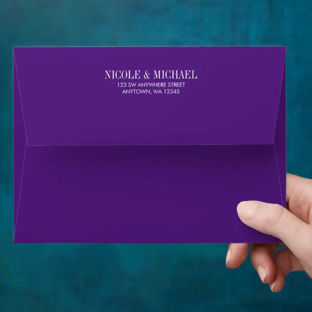 Purple Pre-Addressed A7 Envelope | Zazzle