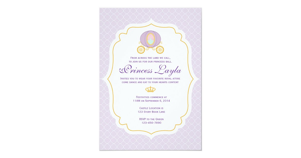 Purple Princess Birthday Invitation | Zazzle.com