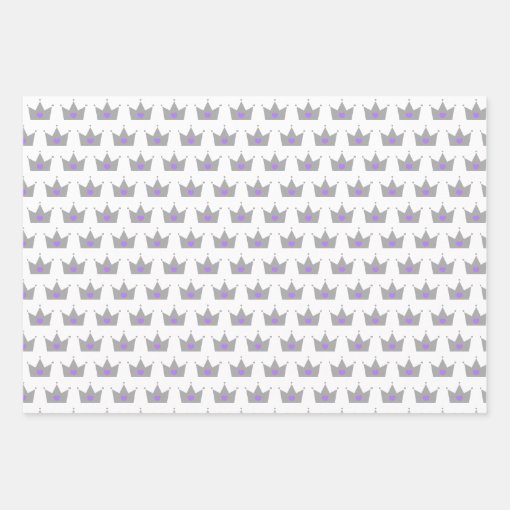 Purple Princess Name & Princess Crowns Wrapping Paper Sheets | Zazzle
