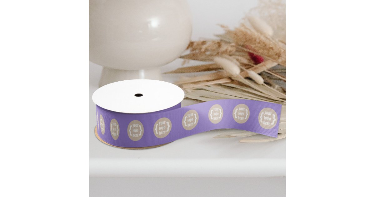 Purple Promotional, Personalized Logo Gift Grosgrain Ribbon | Zazzle