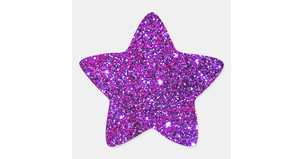 Purple Purple Sparkle Optical Illusion Art Star Sticker | Zazzle