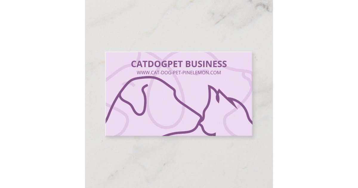 PURPLE Qr Code Logo Dogs Cats Pet Business Card | Zazzle