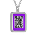 Purple QR CODE Necklace | Zazzle