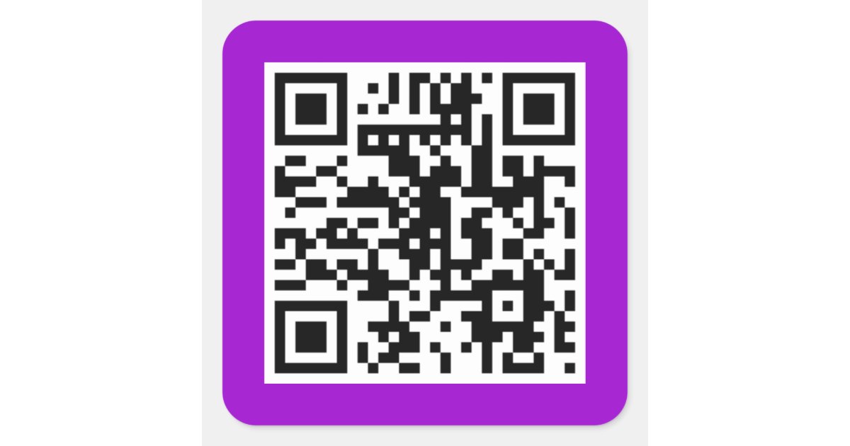Purple QR CODE Sticker | Zazzle