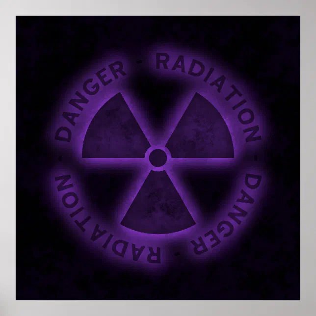 Purple Radiation Symbol Poster | Zazzle