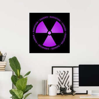 Purple Radiation Symbol Poster | Zazzle