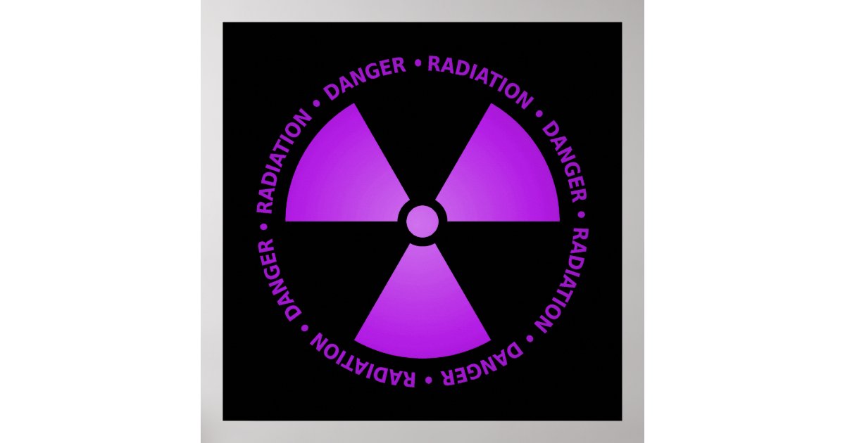 Purple Radiation Symbol Poster | Zazzle