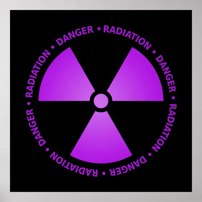 Purple Radiation Symbol Poster | Zazzle