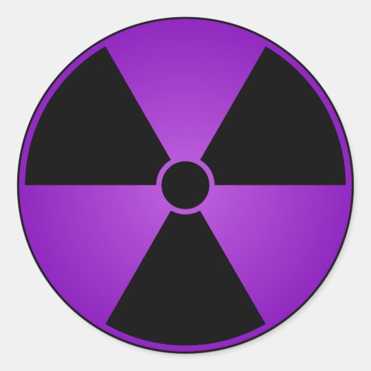 Purple Radiation Symbol Sticker | Zazzle.com