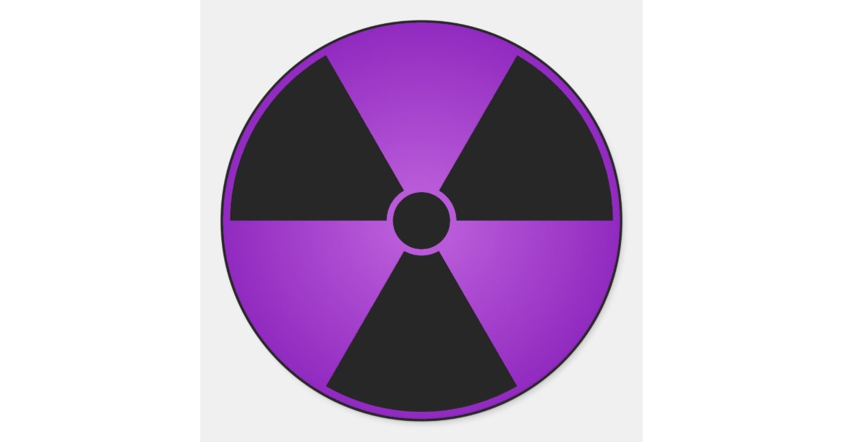 Purple Radiation Symbol Sticker | Zazzle