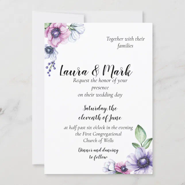 Purple Rain | Wedding Invitation | Zazzle