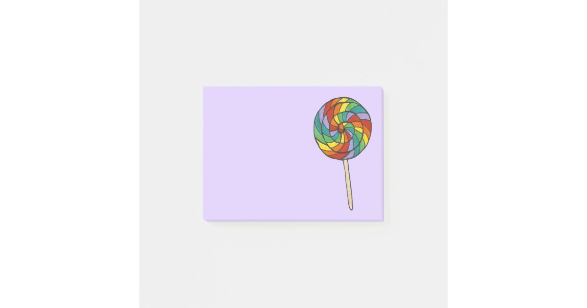 Purple Rainbow Lollipop Sweet Lolly Candy Pride Post-it Notes | Zazzle