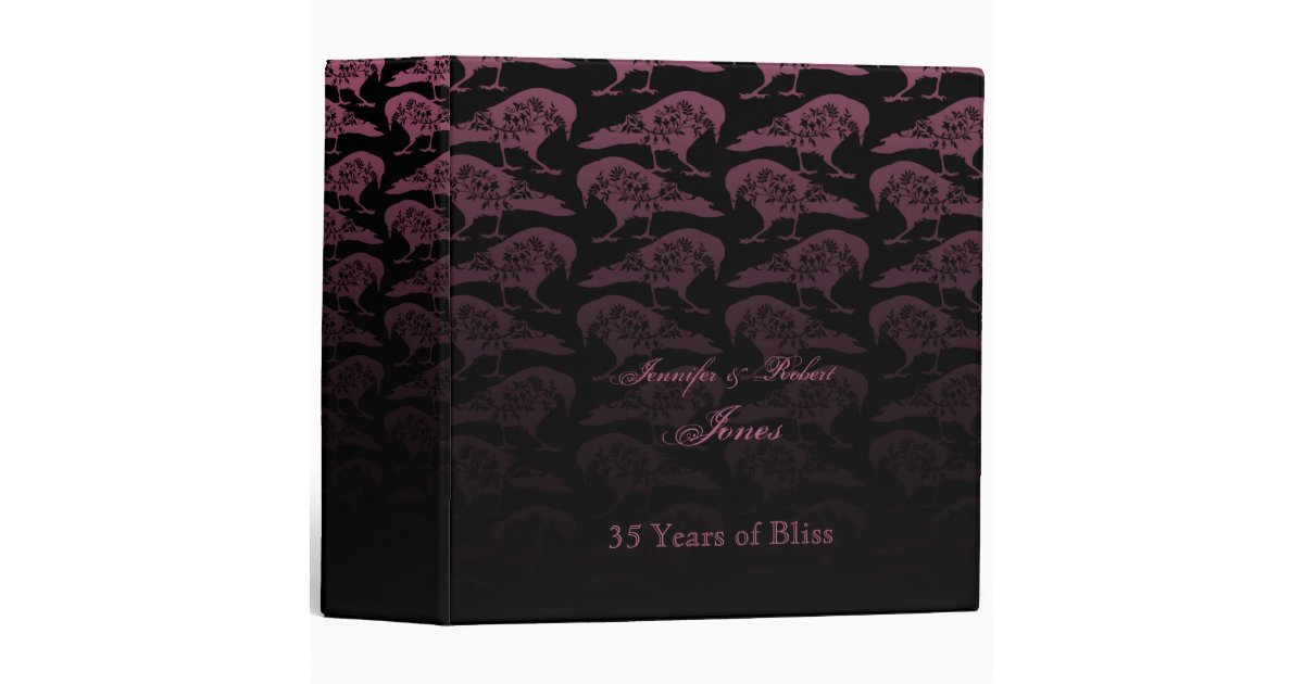 Purple Raven Gothic Anniversary Binder | Zazzle