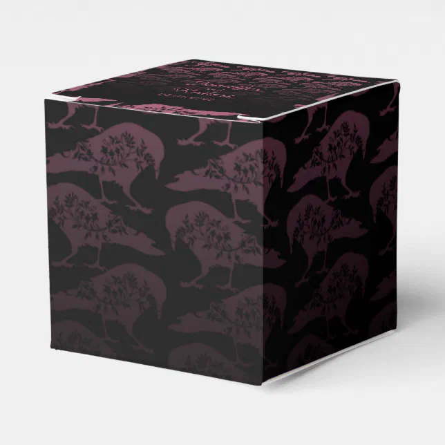 Purple Raven Gothic Wedding Favor Box | Zazzle