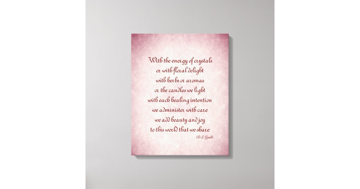 Purple Red Holistic poem art canvas | Zazzle