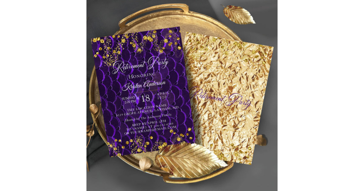 Purple Retirement Party Invitation | Zazzle