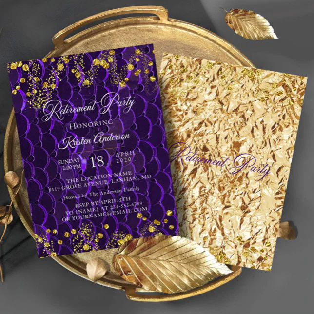 Purple Retirement Party Invitation | Zazzle