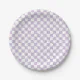 purple Retro Checker birthday Paper Plates | Zazzle