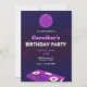 PURPLE RETRO NIGHT DJ DISCO BALL BIRTHDAY PARTY INVITATION | Zazzle