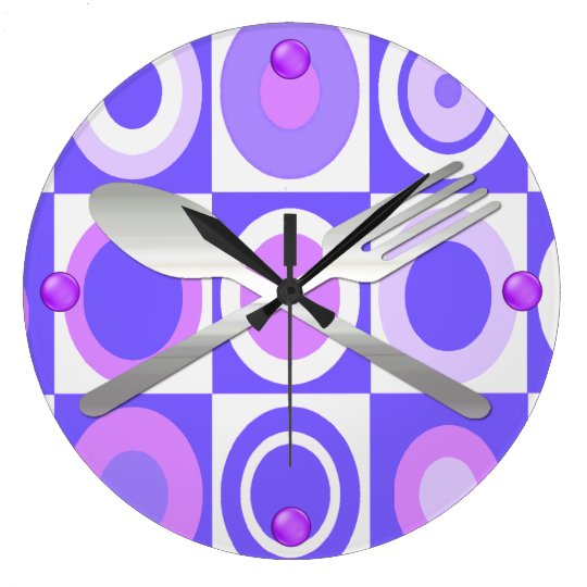 Purple Retro Style Kitchen Wall Clock | Zazzle.com