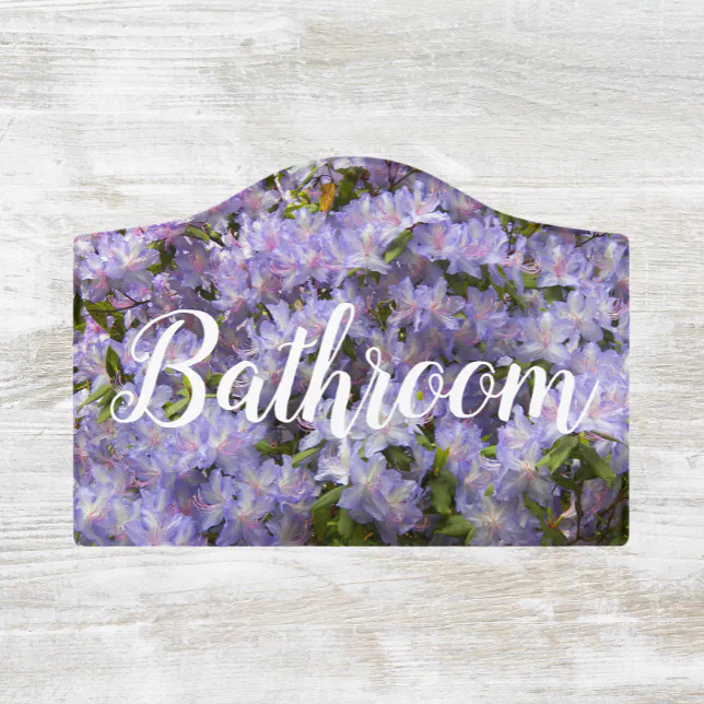 Purple Rhododendrons Floral Restroom Door Sign | Zazzle