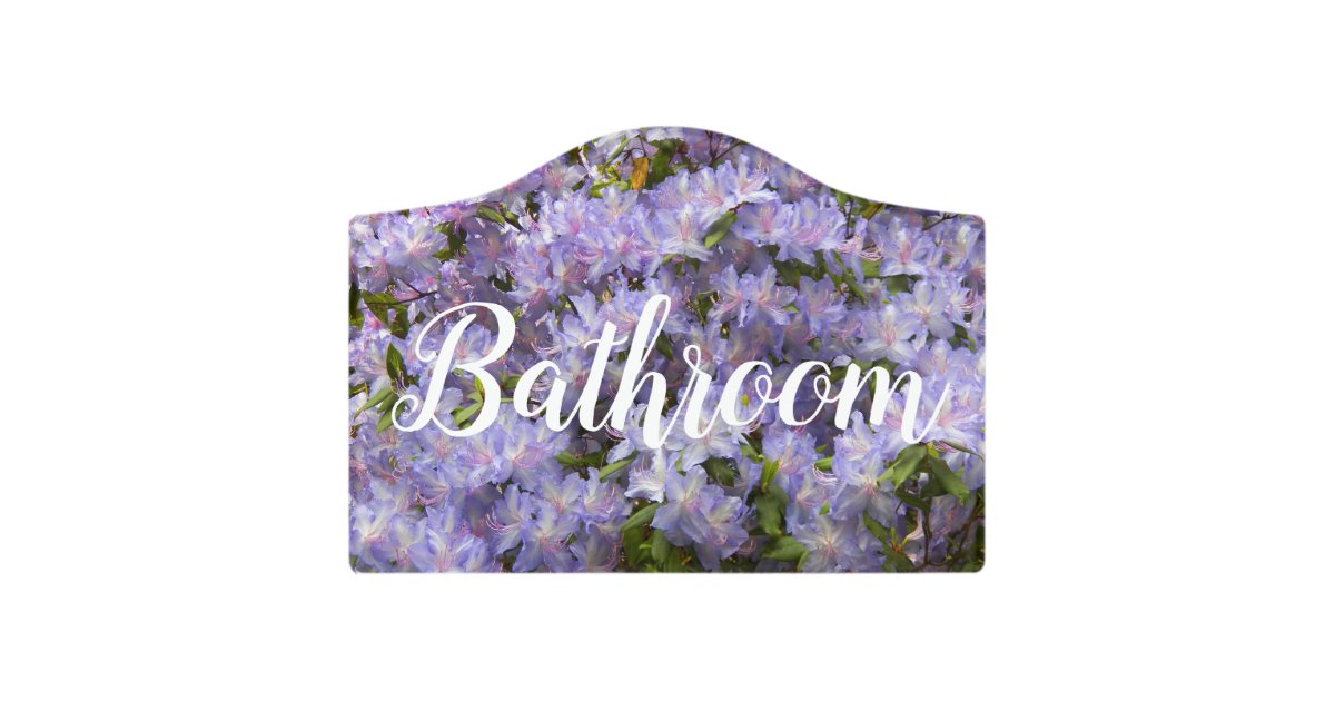 Purple Rhododendrons Floral Restroom Door Sign | Zazzle.com