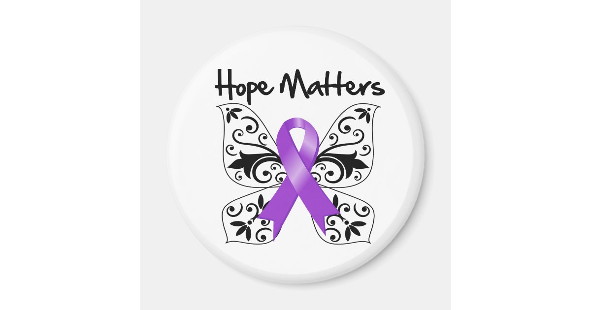 Purple Ribbon Awareness Hope Matters Magnet | Zazzle