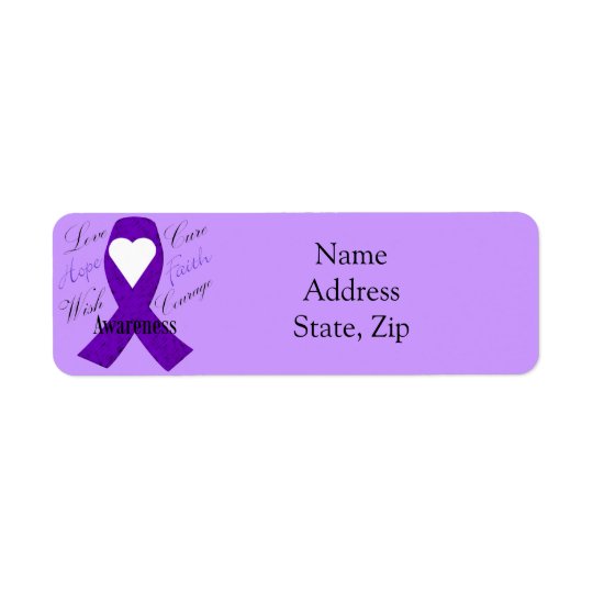 Purple Ribbon Awareness Ribbon labels | Zazzle.com