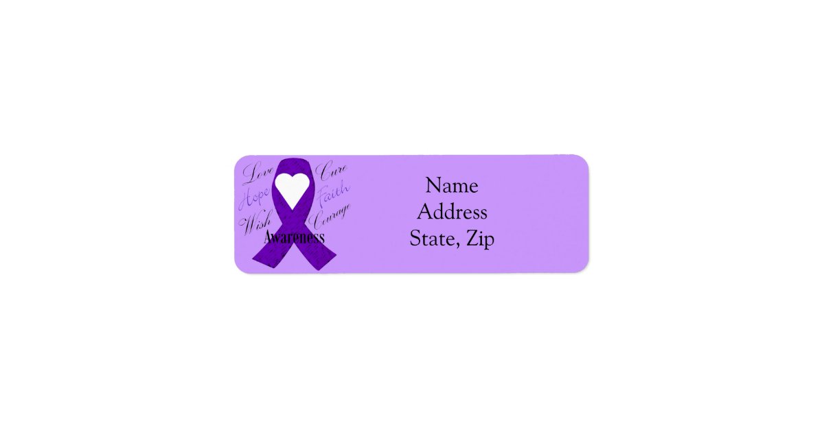 Purple Ribbon Awareness Ribbon labels | Zazzle
