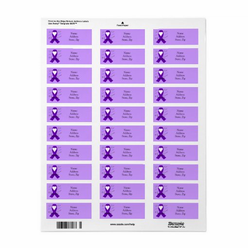 Purple Ribbon Awareness Ribbon labels | Zazzle