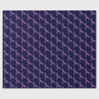 Purple Ribbon Cancer Awareness Wrapping Paper | Zazzle