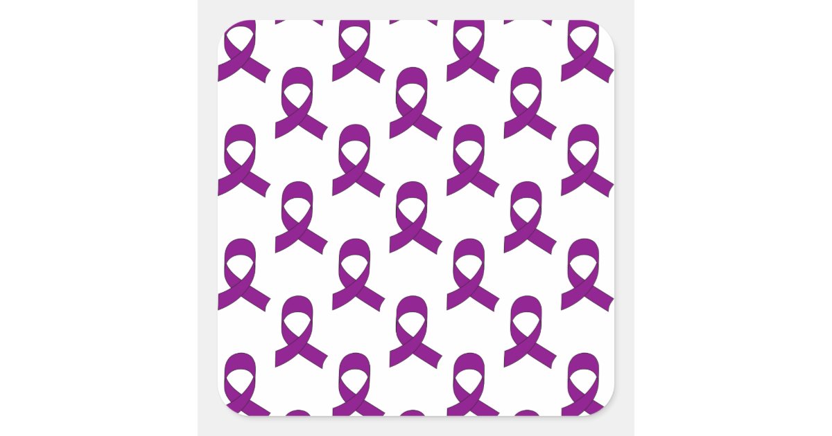 Purple Ribbon Pattern Square Sticker | Zazzle
