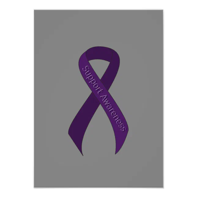 Purple Ribbon Support Awareness Photo Print | Zazzle