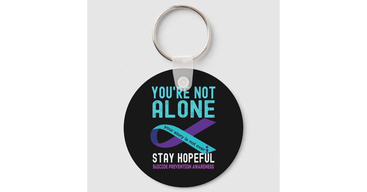 Purple Ribbon Support Suicide Prevention Awareness Keychain | Zazzle