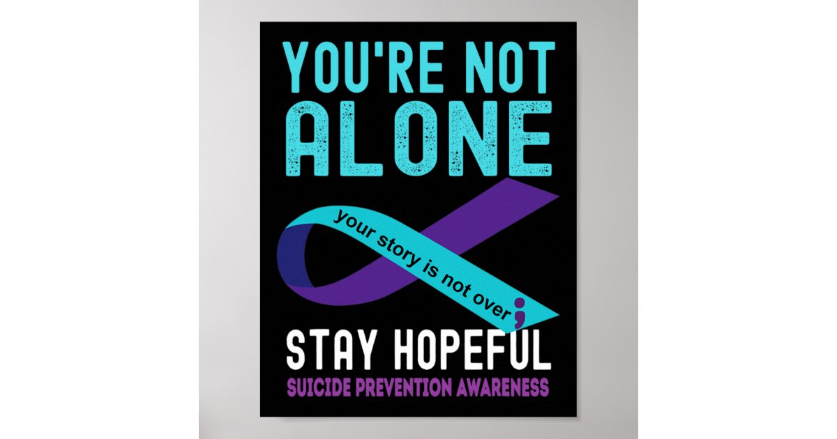 Purple Ribbon Support Suicide Prevention Awareness Poster | Zazzle