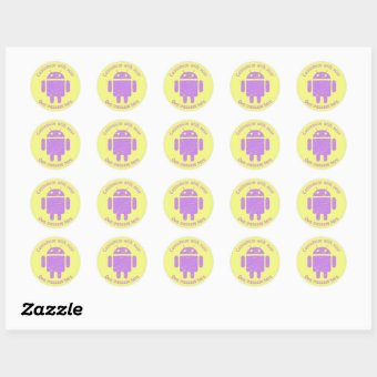 Purple Robot Custom Kids Birthday Classic Round Sticker | Zazzle