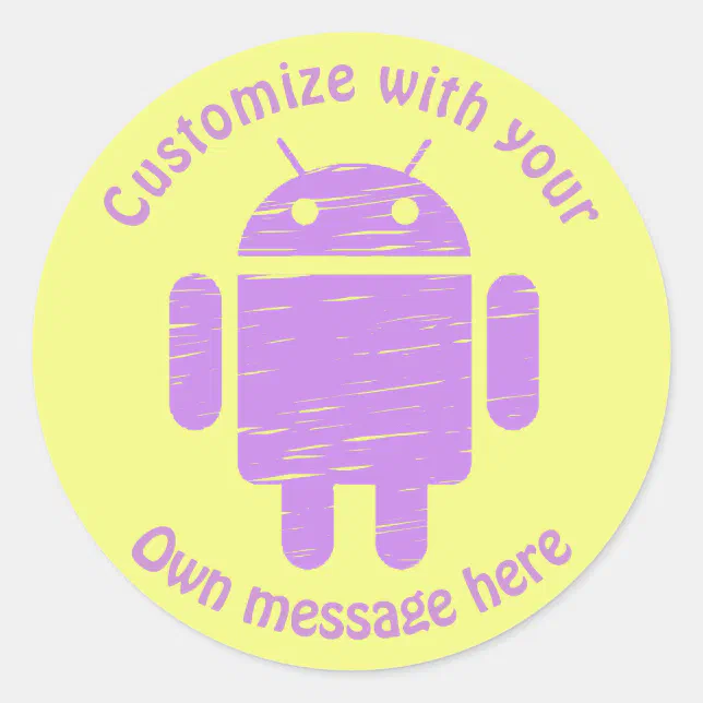Purple Robot Custom Kids Birthday Classic Round Sticker | Zazzle