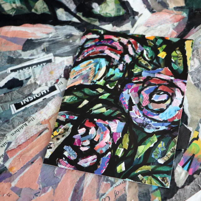 Purple Rose Collage Postcard | Zazzle
