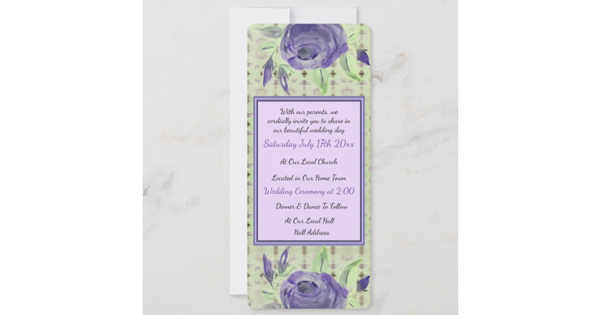 Purple Rose Design Holiday Card | Zazzle
