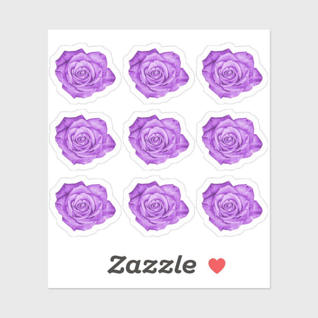 Purple Rose Elegant Floral Planner Scrapbook Sheet Sticker | Zazzle