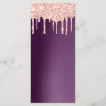 Purple rose gold glitter drips Birthday Program | Zazzle