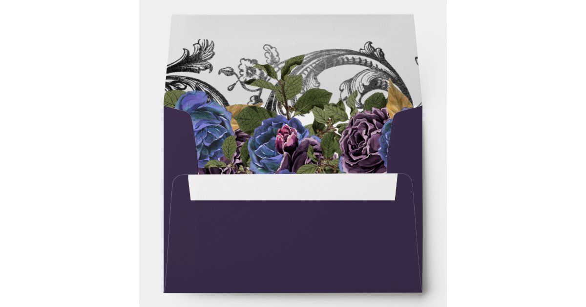 Purple Rose Gothic Envelope | Zazzle