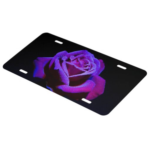 Purple Rose License Plate | Zazzle