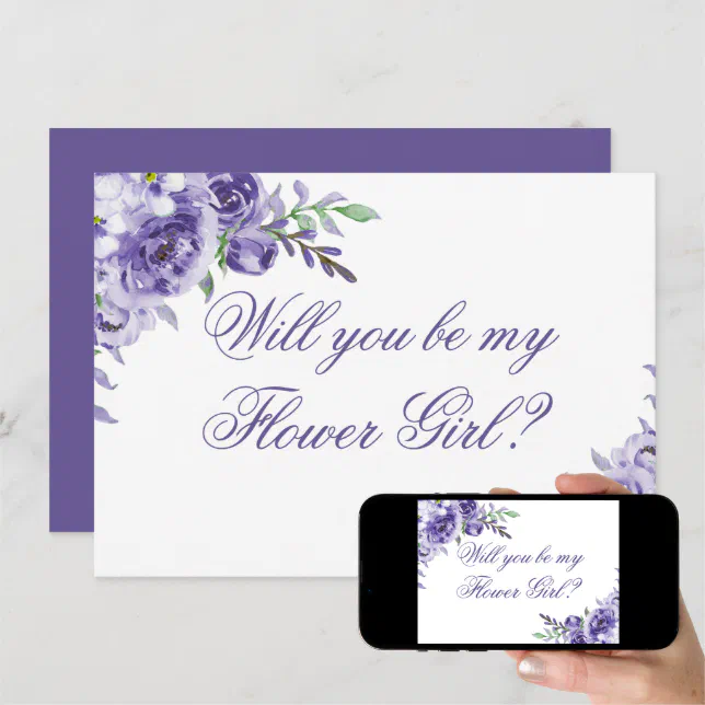 Purple Roses | Elegant Bridal Party Proposal Invitation | Zazzle
