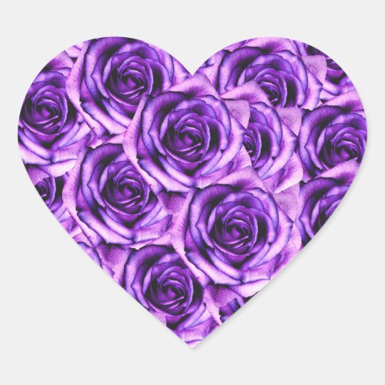 Purple Roses Heart Sticker | Zazzle.com