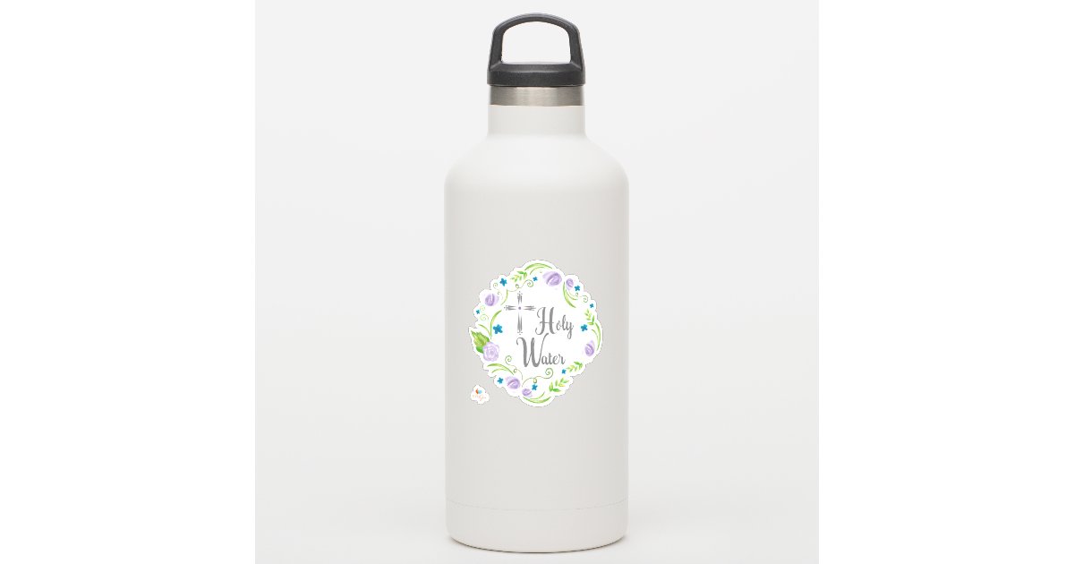 Purple Roses Holy Water Sticker | Zazzle