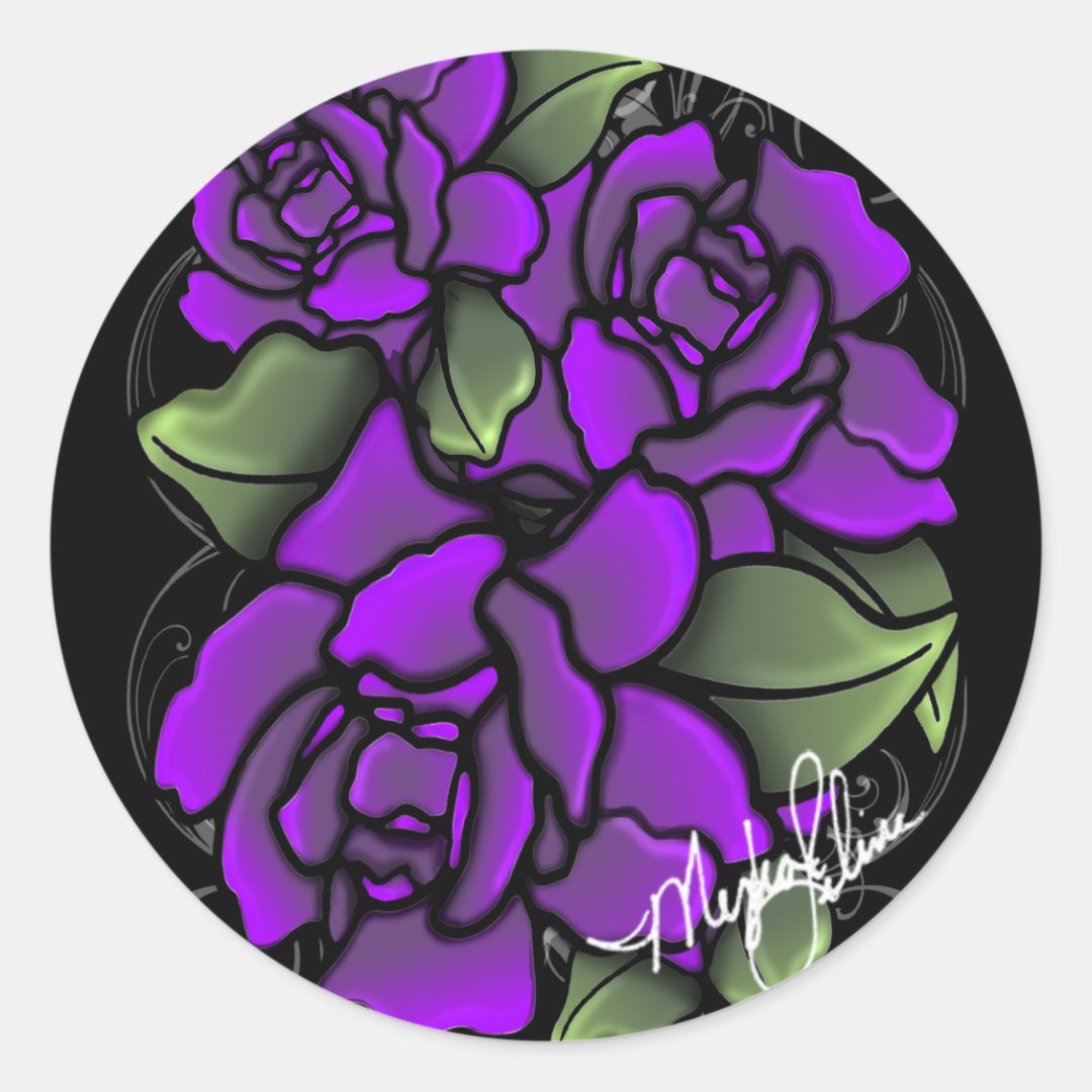 Purple Roses Stickers | Zazzle